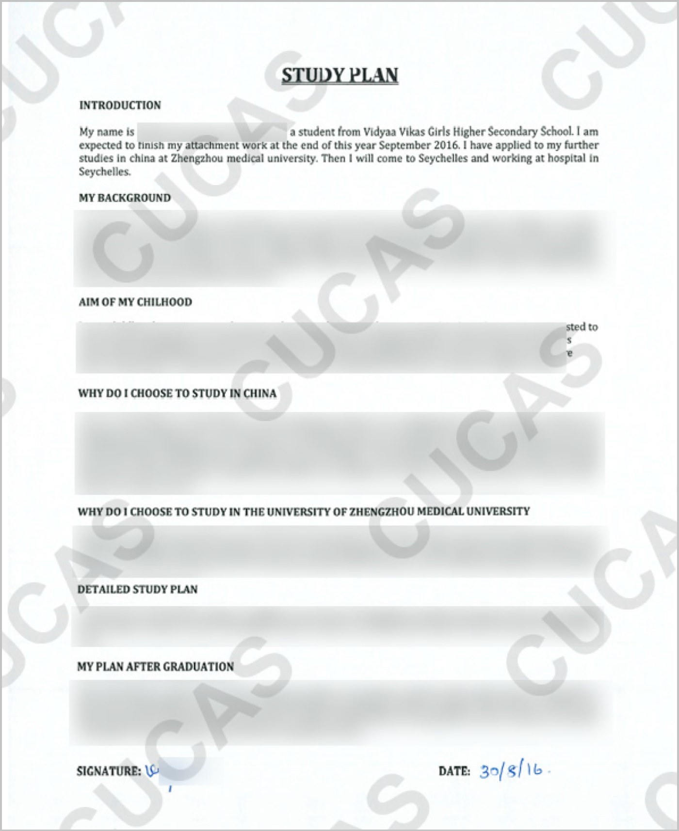  Study Plan For Chinese University Application Guidance From Real Chinese How Do Undergraduate 